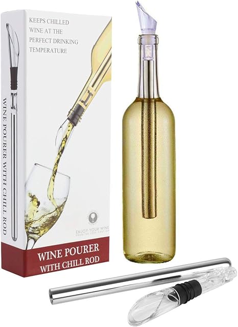 TopBrewing™ Wine Bottle Cooler Rod with Aerator Pourer Keep Your Red ...