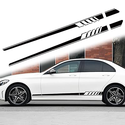 Buy ramuel 2PCS Car Side Body Vinyl Decal Sticker Sports Racing Long ...