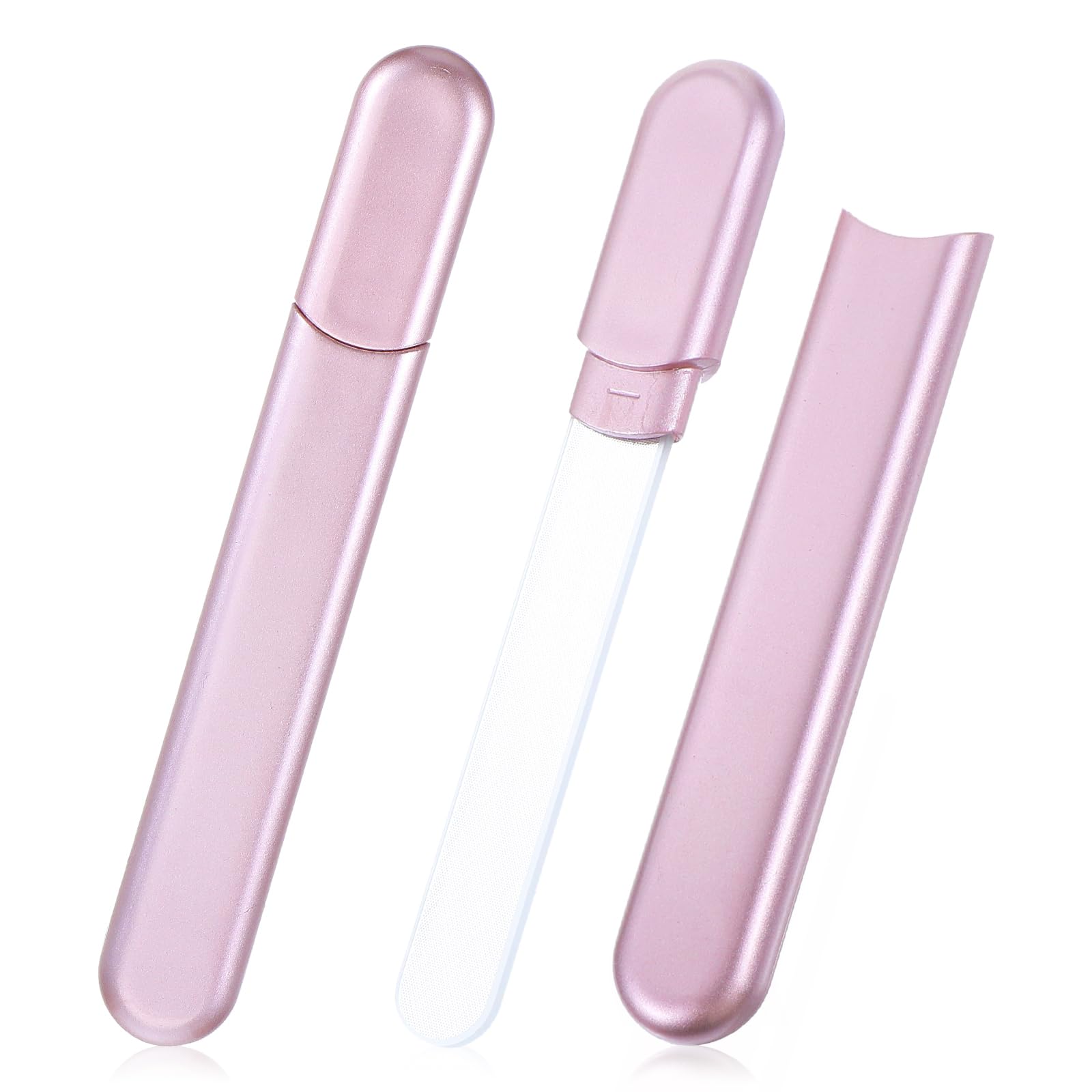 2Packs Glass Nail Files for Natural Nails Glass Nail Buffers with Case ...
