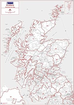 Postcode Area Map 2 - Scotland - Greyscale - Matt Paper with Face ...