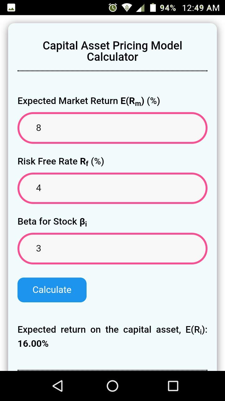 CAPM Calculator:Amazon.com:Appstore for Android