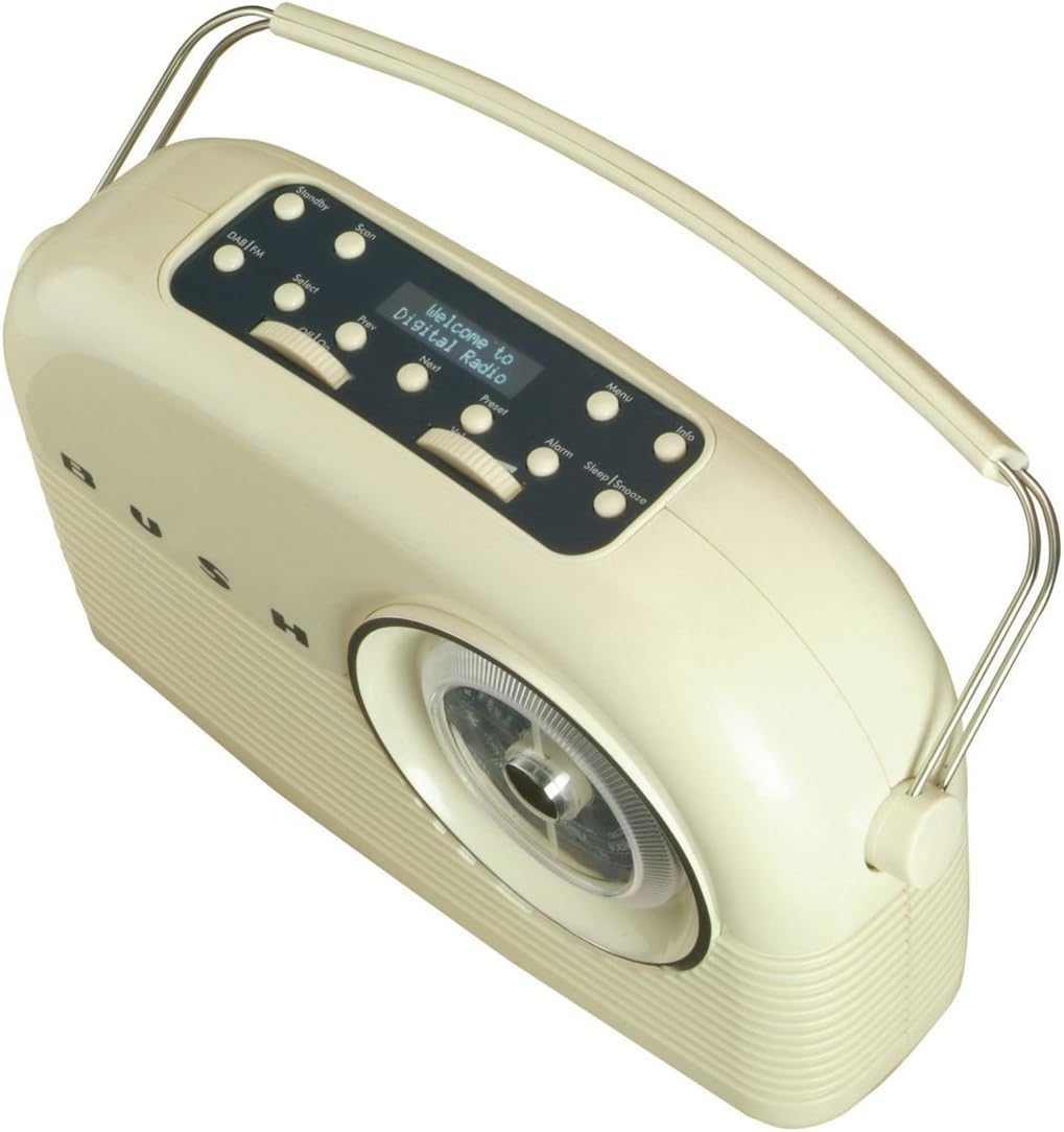 Logical Bush Retro DAB Radio – Cream with accompanying 3.5mm Audio ...