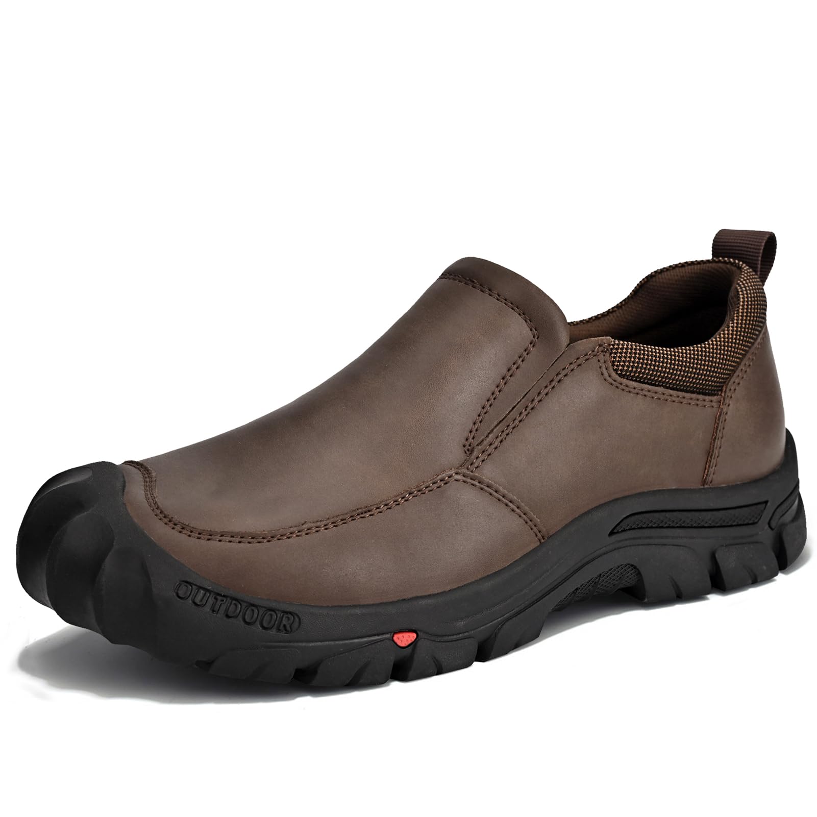 VOCECO Mens Leather Slip On Hiking Outdoor Waterproof Causal Loafers ...