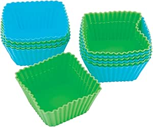 Amazon.com: Wilton Square Silicone Baking Cups, 12 Count: Baking Molds ...