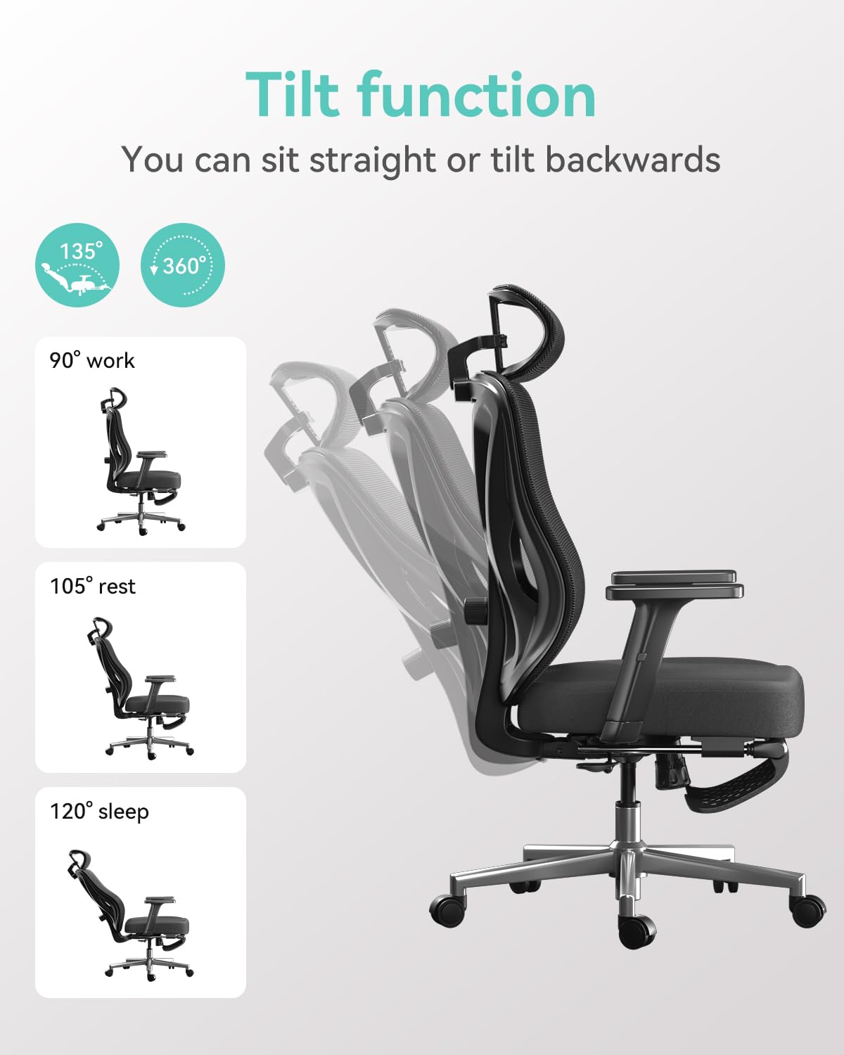 Mua Ergonomic Office Chair, Desk Chair with Adjustable Lumbar Support ...