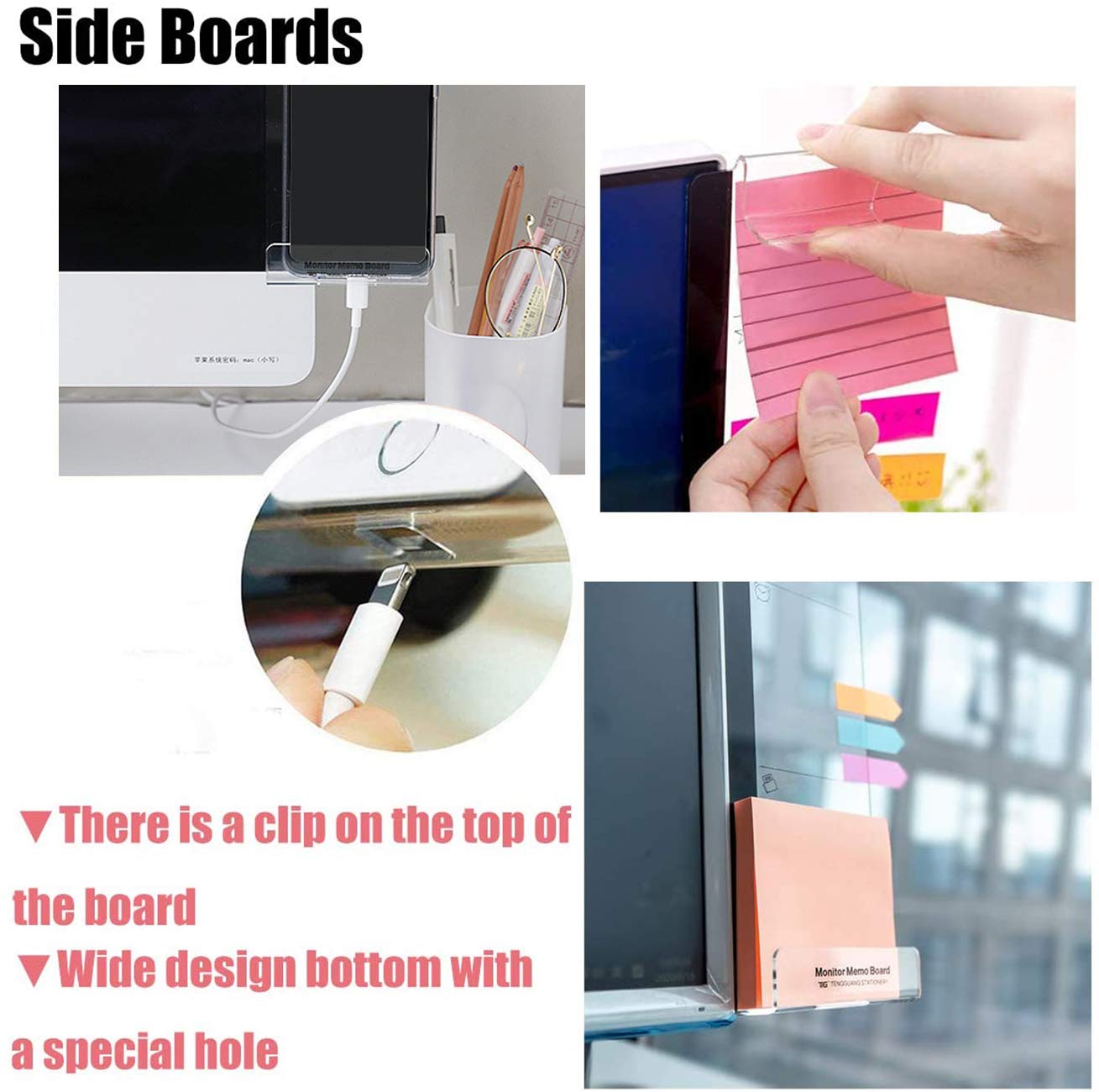Mua Monitor Memo Board,3 Pcs Acrylic Message Memo Boards Note Pad Phone ...