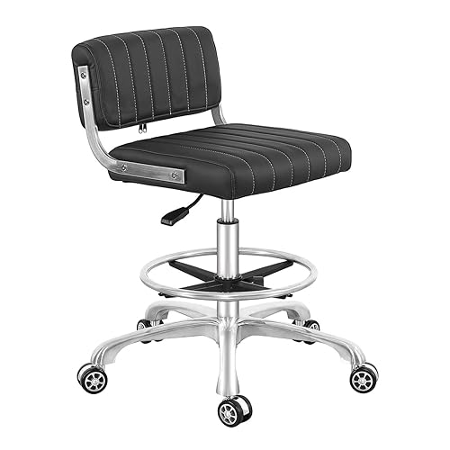 Rolling Swivel Drafting Chair Adjustable Heavy Duty (400lbs) Lumbar ...