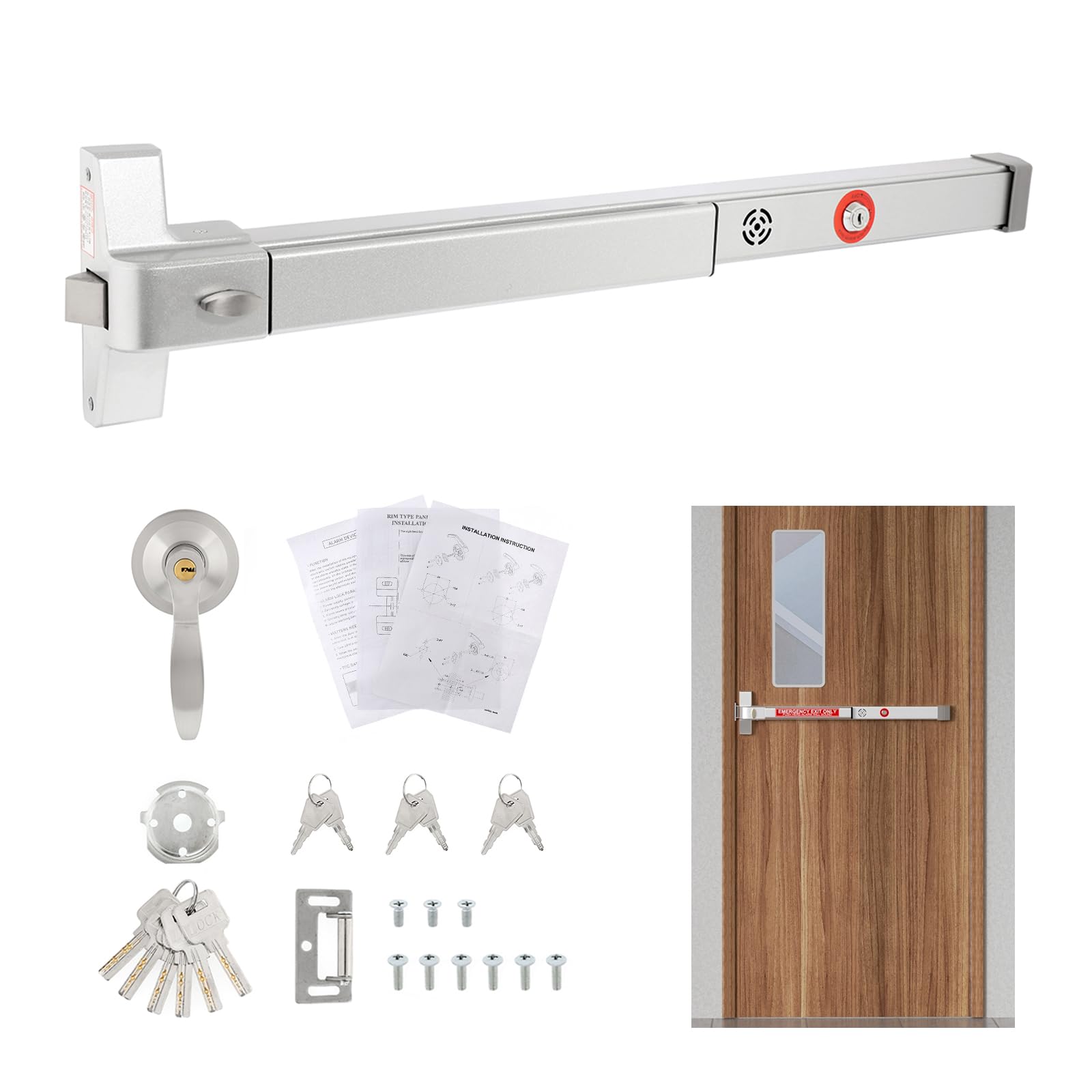 Mua BEAMNOVA Commercial Door Push Bar Panic Exit Device with Alarm ...