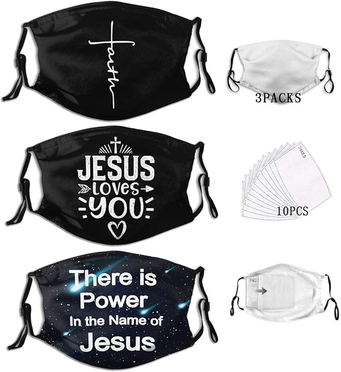Christian Face Mask Reusable - Jesus Face Mask Washable Happy Easter ...