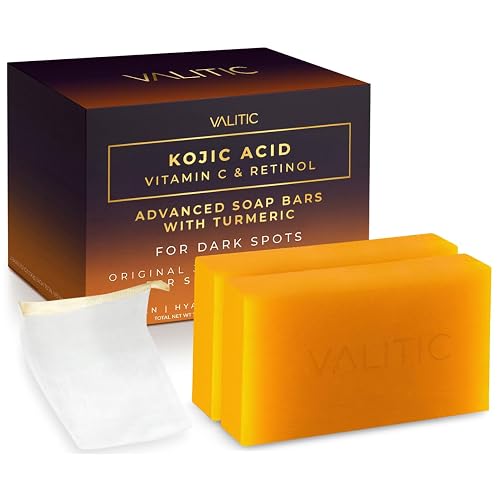 VALITIC Kojic Acid Vitamin C and Retinol Soap Bars with Turmeric for ...
