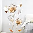 Amazon.com: Runtoo Large 3D Flower Wall Stickers Gold Tulip Floral Wall ...
