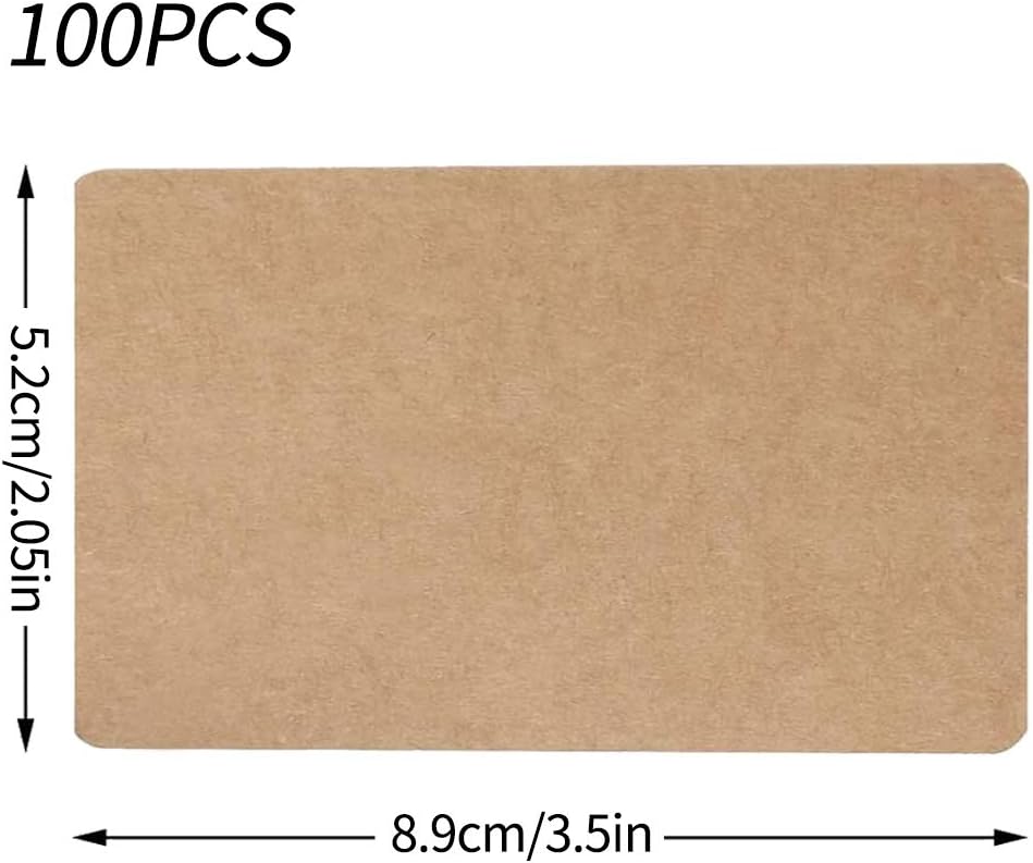 Kraft Paper Cards,100 Pieces Blank Cards Message Card Craft Cardboard ...