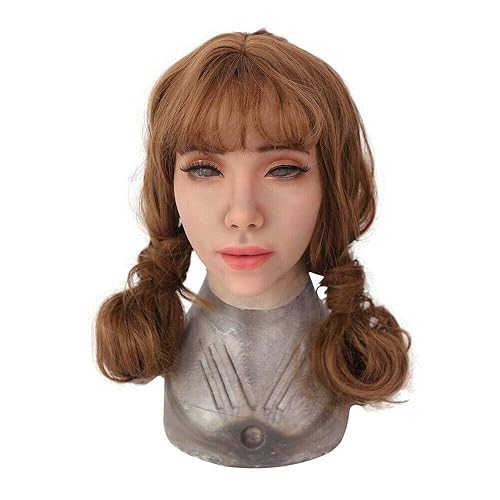 Yuewen Kathy Female Face Mask Realistic Silicone Head Mask for ...