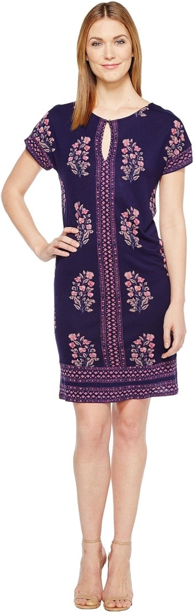 Lucky Brand Women's Printed Tee Dress, Navy Multi, X-Large at Amazon ...