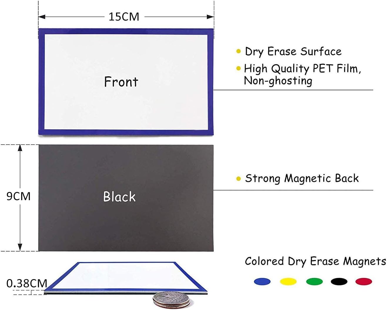 Magnetic Dry Erase Labels, 15x9cm – 5Pcs Large Writable Dry-Erase ...