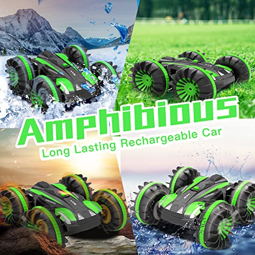 Toys for 8-12 Year Old Boys Amphibious RC Car for Kids, 2.4 GHz Remote Control Boat Waterproof ...