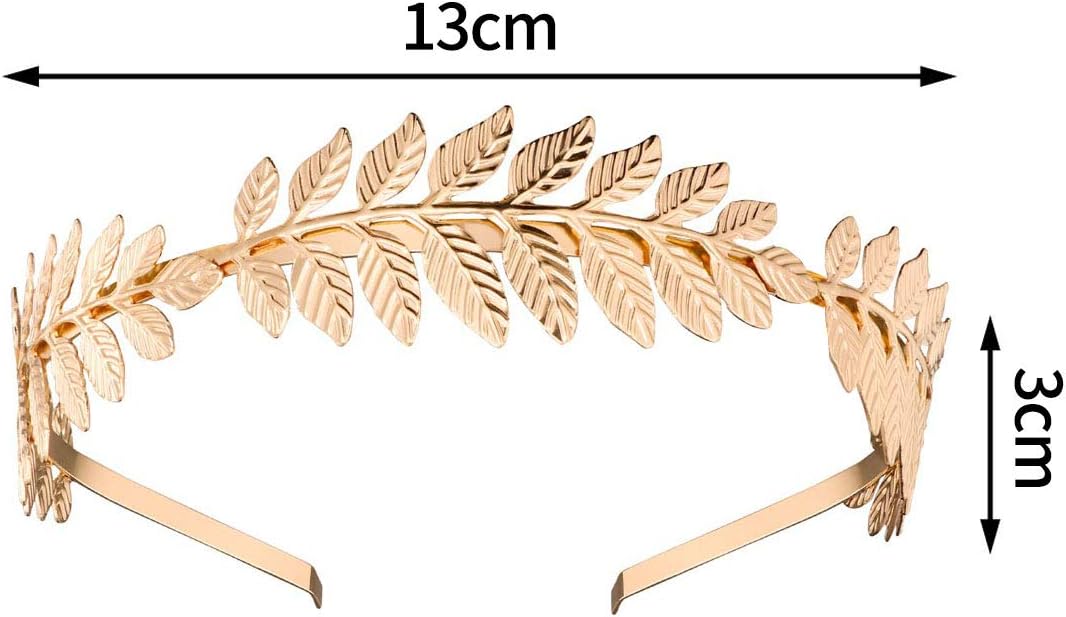 Roman Leaf Crown,XCOZU Goddess Tiara Gold Leaf Band Crown of Leaves ...
