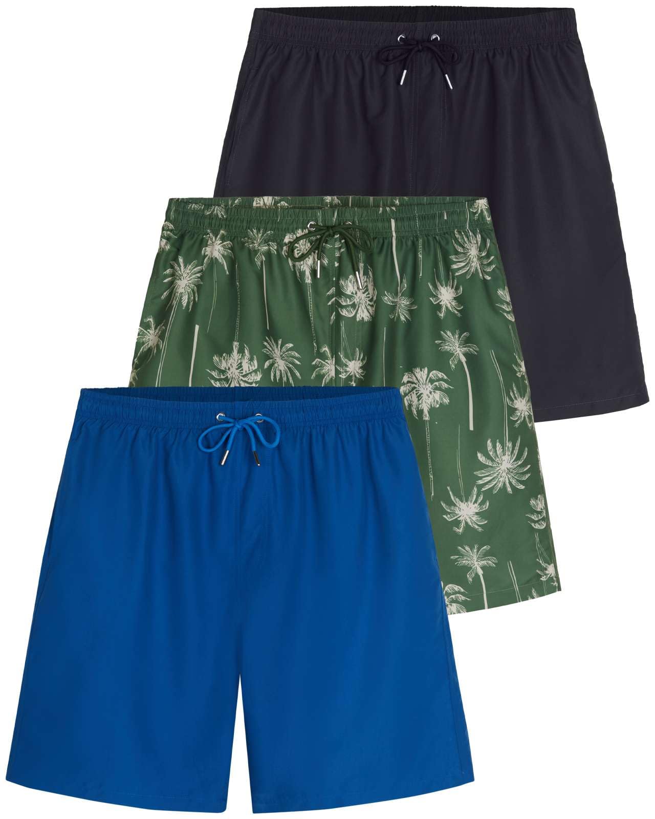 Real Essentials 3 Pack Mens Swim Trunks Shorts Men Short Beach UPF ...