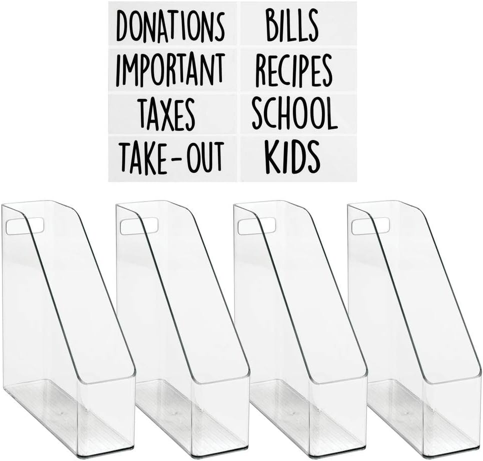 Amazon.com: mDesign Plastic File Folder Holders Storage Organizer Set ...