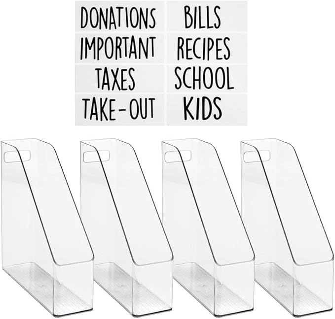 Amazon.com: mDesign Plastic File Folder Holders Storage Organizer Set ...