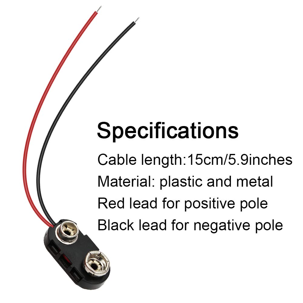Mua Senzeal 20PCS 9V Battery Clip I-Type Buckle Connector Plastic ...