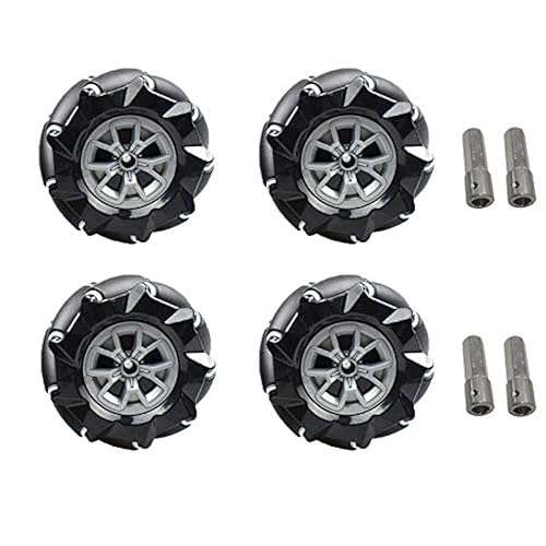 97mm Mecanum Wheel + 6mm Motor Coupling Motor Connector Kit, 5KG Load ...