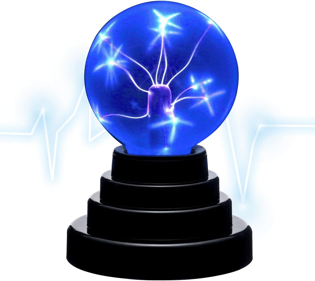 Mangsen Blue Light Plasma Ball Magic Touch Sensitive 3 Inch USB/Battery ...