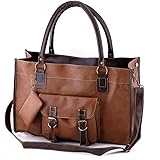 Segater® Women's Multicolor Tote Handbag Genuine Leather Color matching ...