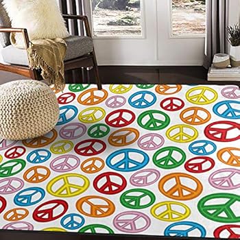 Amazon.com: YangPa High Custom Mosaic Peace Sign Outdoor Rubber Mat ...