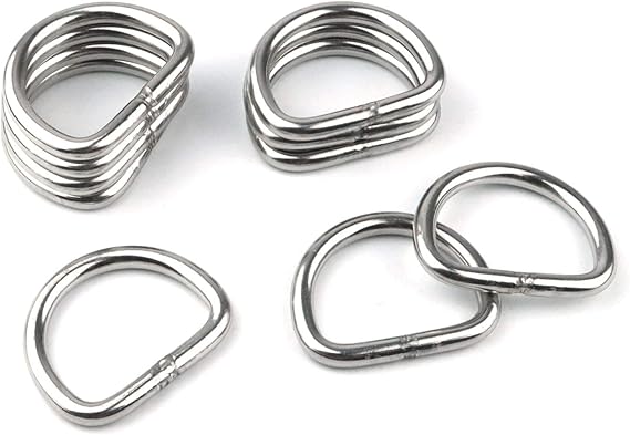 10 Pcs 304 Stainless Steel Heavy Duty Welded D Ring Solid Metal D Rings ...