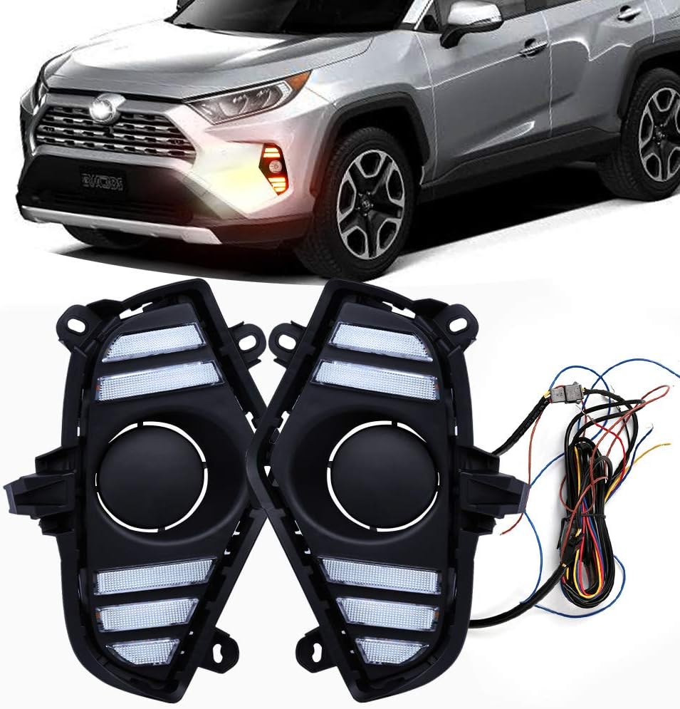 Amazon.com: For TOYOTA RAV4 2019 2020 Daytime Running Lights White Ice ...