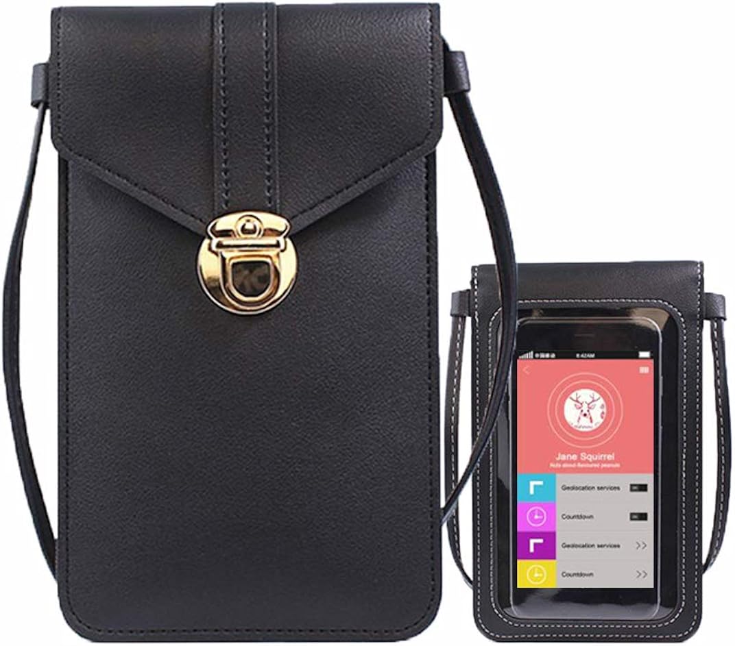 Touchable PU Leather Change Bag, Clear Window Touch Screen Phone Bag ...