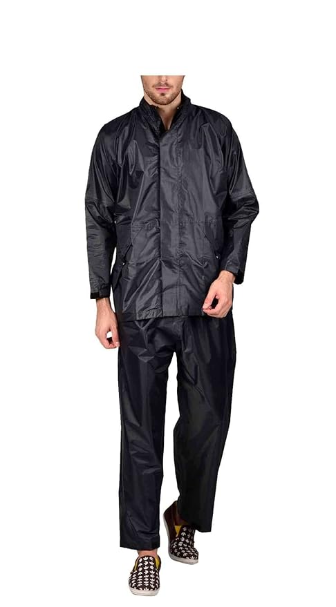 Duckback Men's Polyester Raincoat(DB-RDR-BLK-L_Black) : Amazon.in ...