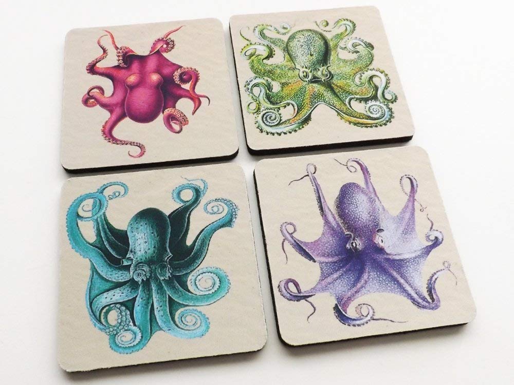 Amazon.com: Octopus Tentacles Drink Coasters 3.5 inch Set of 4 or 6 ...