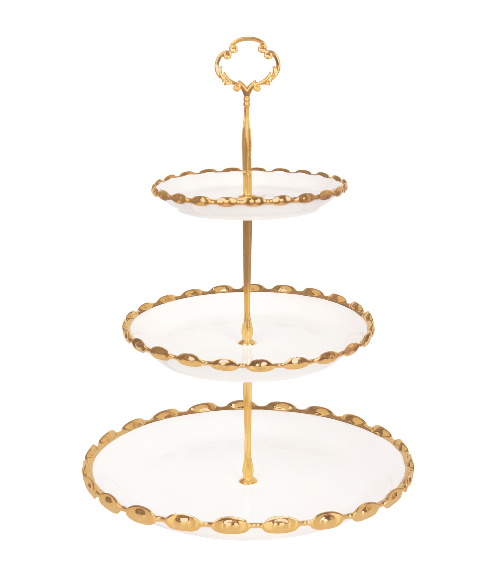 YA JU 3-Tier Ceramic Combo Cupcake Stand, Cupcake Stand with Tiered ...