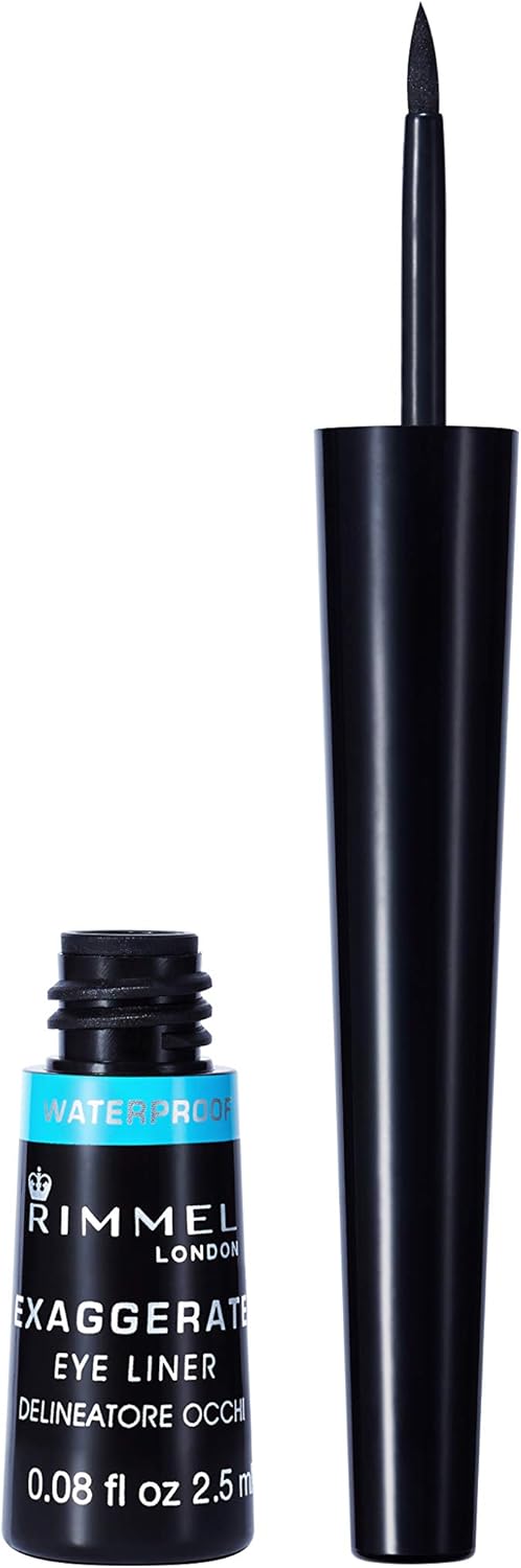 Rimmel London, Exaggerate Waterproof Liquid Eyeliner, Black, 2.5 ml ...
