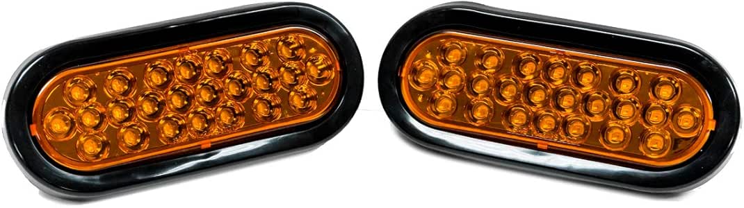 Amazon.com: Buyers 2PK Utility Vehicle 6-1/2" Oval Amber 24 LED Strobe ...