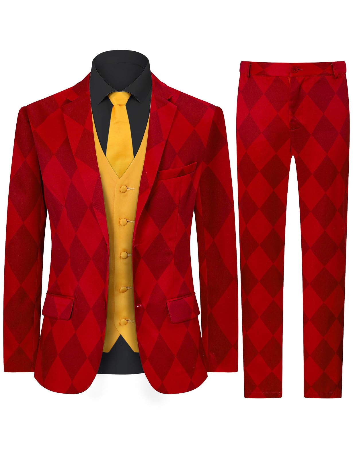 Fashonal Red Clown Suit Costume Adult Men, Clown Outfit Blazer Pants ...