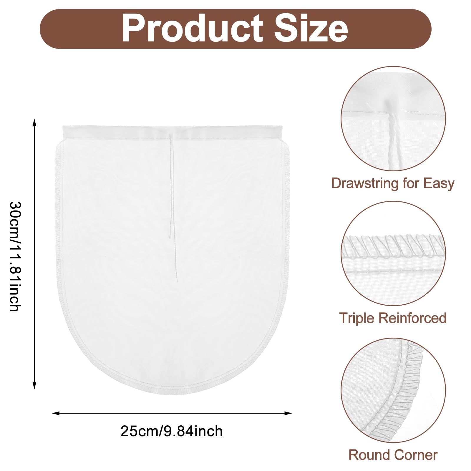 Mua Cheese Bags, 3 Pack 12" x 10" Nylon Reusable Fine Mesh Cheesecloth ...