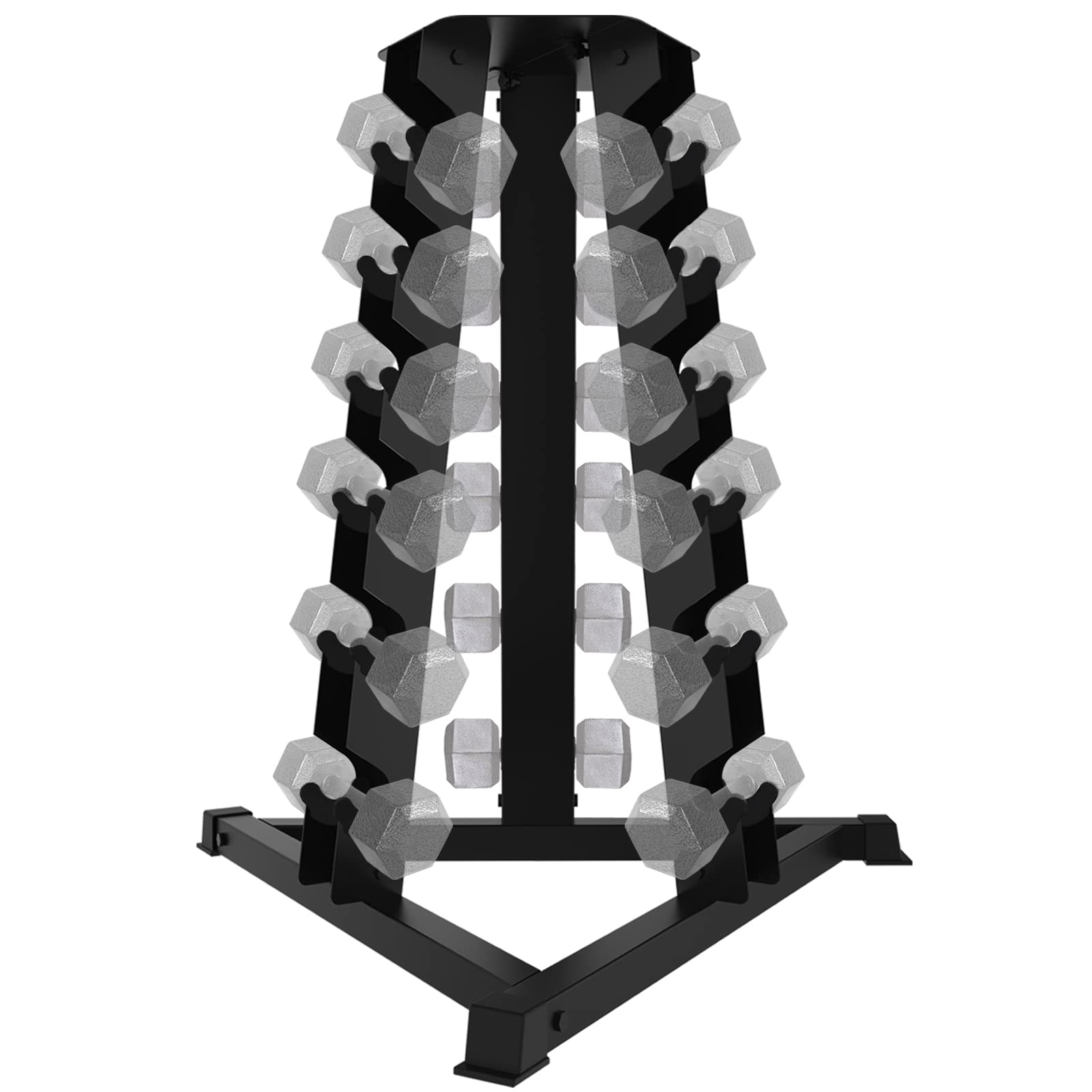 Balelinko Dumbbell Rack Stand Only, 6 Tier Triangular Frame Dumbbell ...