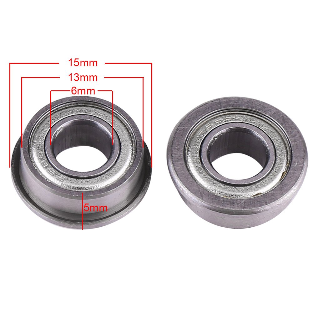 10pcs Mini Steel Ball Bearings F686ZZ Double Shielded flange Deep ...