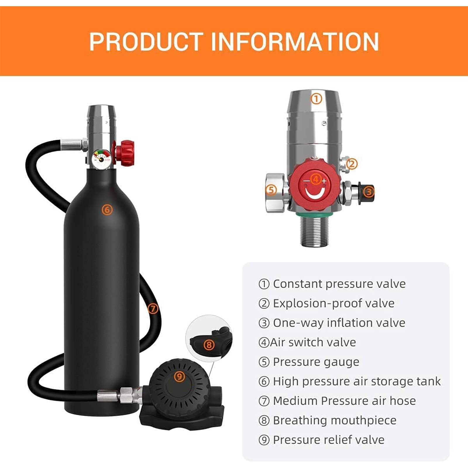 Mua roadwi S400B 1 Liter Scuba Tank Mini Scuba Gear Portable Diving ...