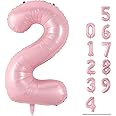 Amazon.com: 40 Inch Balloon Number 2 Pastel Pink, Large Foil Light Pink ...