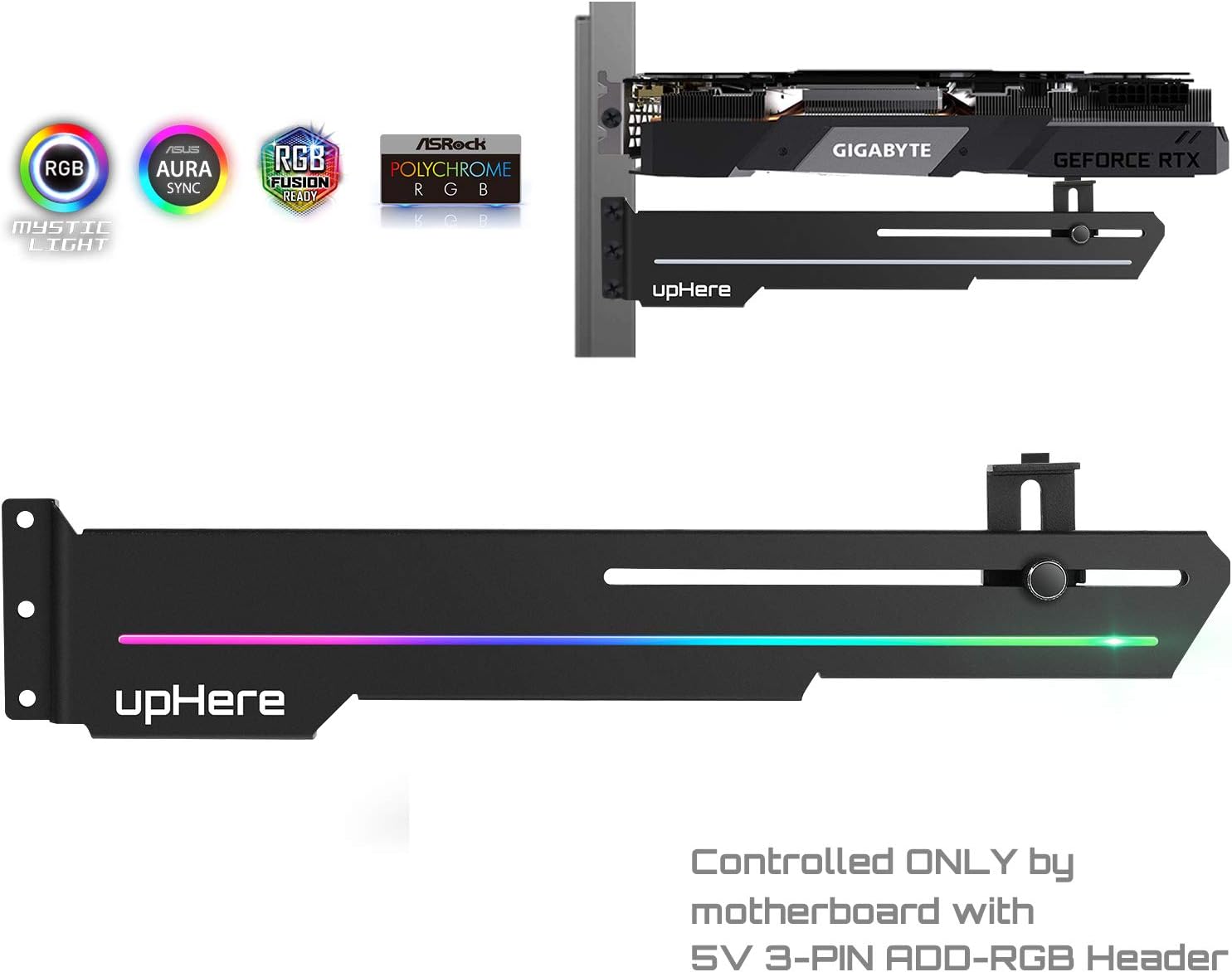 upHere GPU Brace 5V 3-pin RGB LED Carte Graphique pour Le Support Carte ...