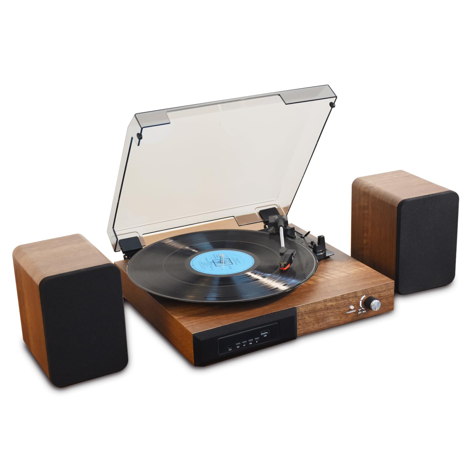 Mua Vinyl Record Player with Powerful External Bookshelf Speakers ...