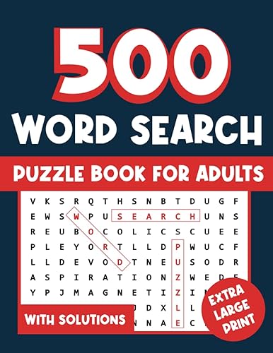 500 Word Search Puzzles for Adults: Big Word Search Book with 500 ...