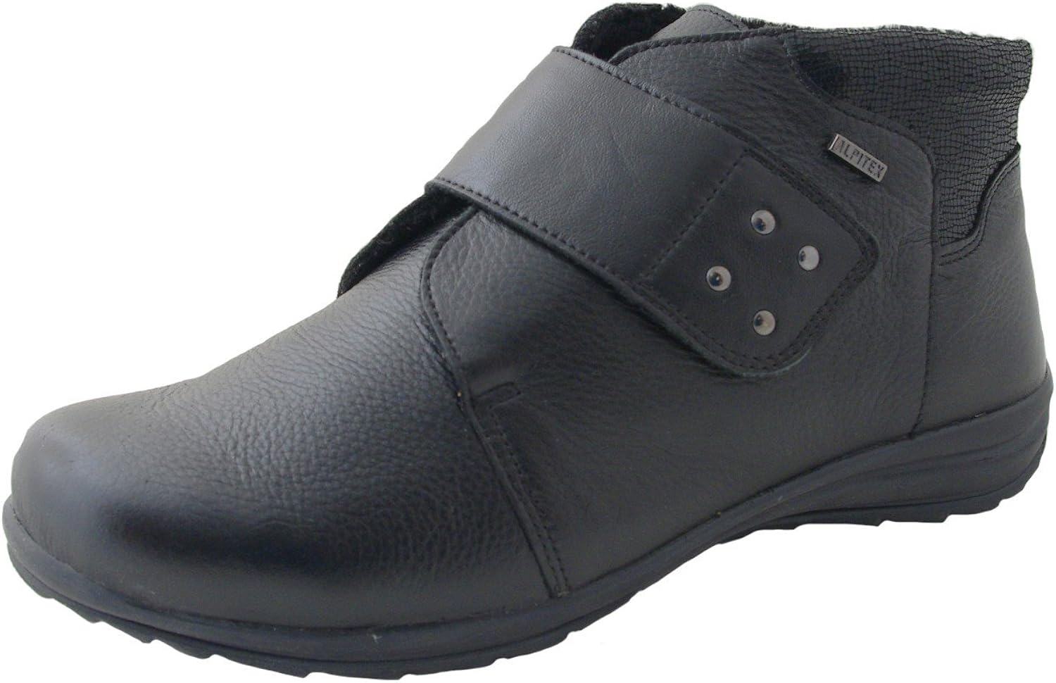 Alpina Ladies Velcro Ankle Boots ALPITEX 7F98-6J Black, Size 37-41 ...