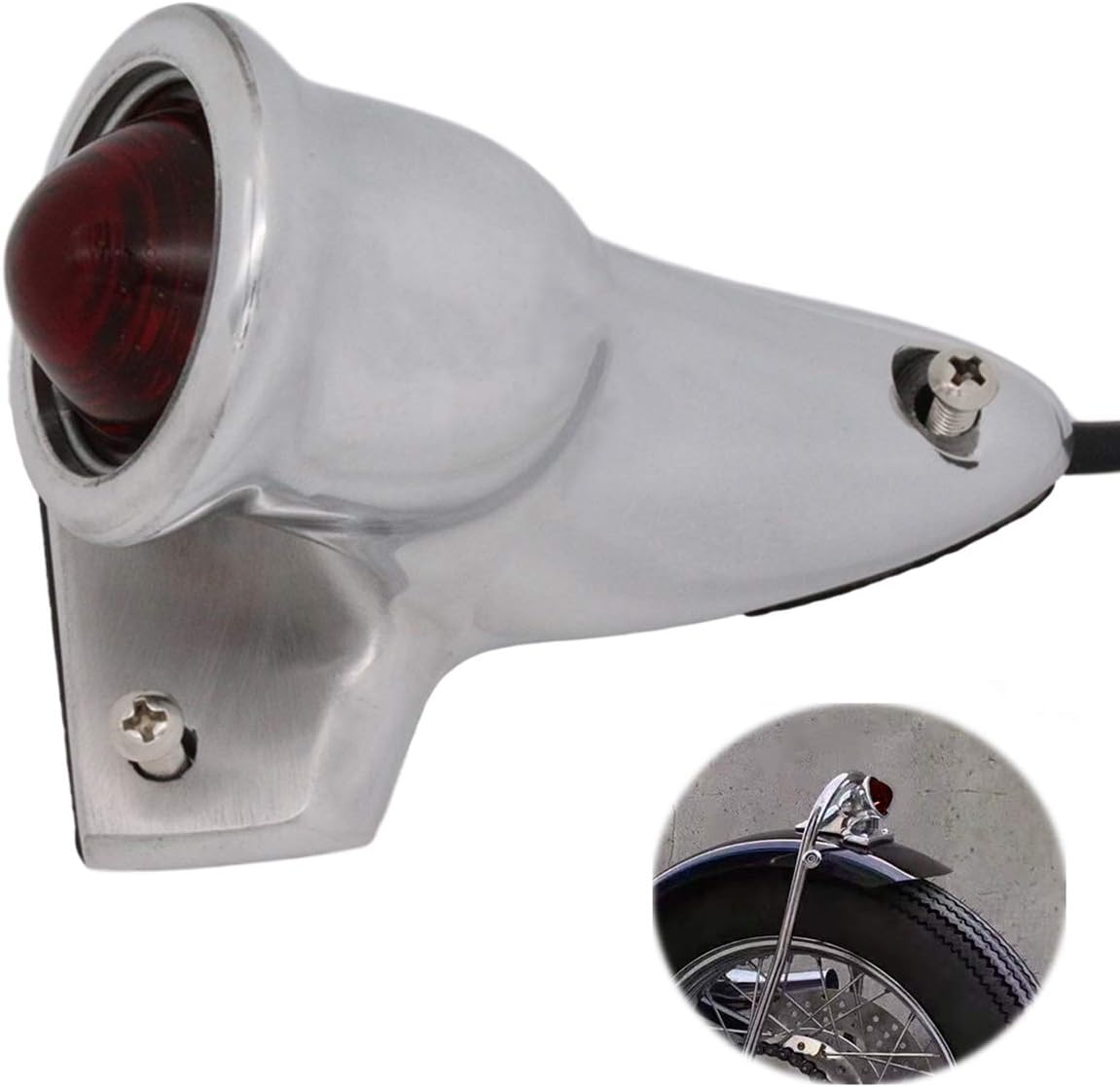 FATECIM Vintage Old School LED Custom Motorcycle Tail Light Electric ...
