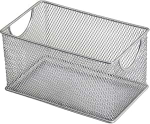 Amazon.com: Ybm Home Mesh Storage Box, Silver Mesh Great for School ...