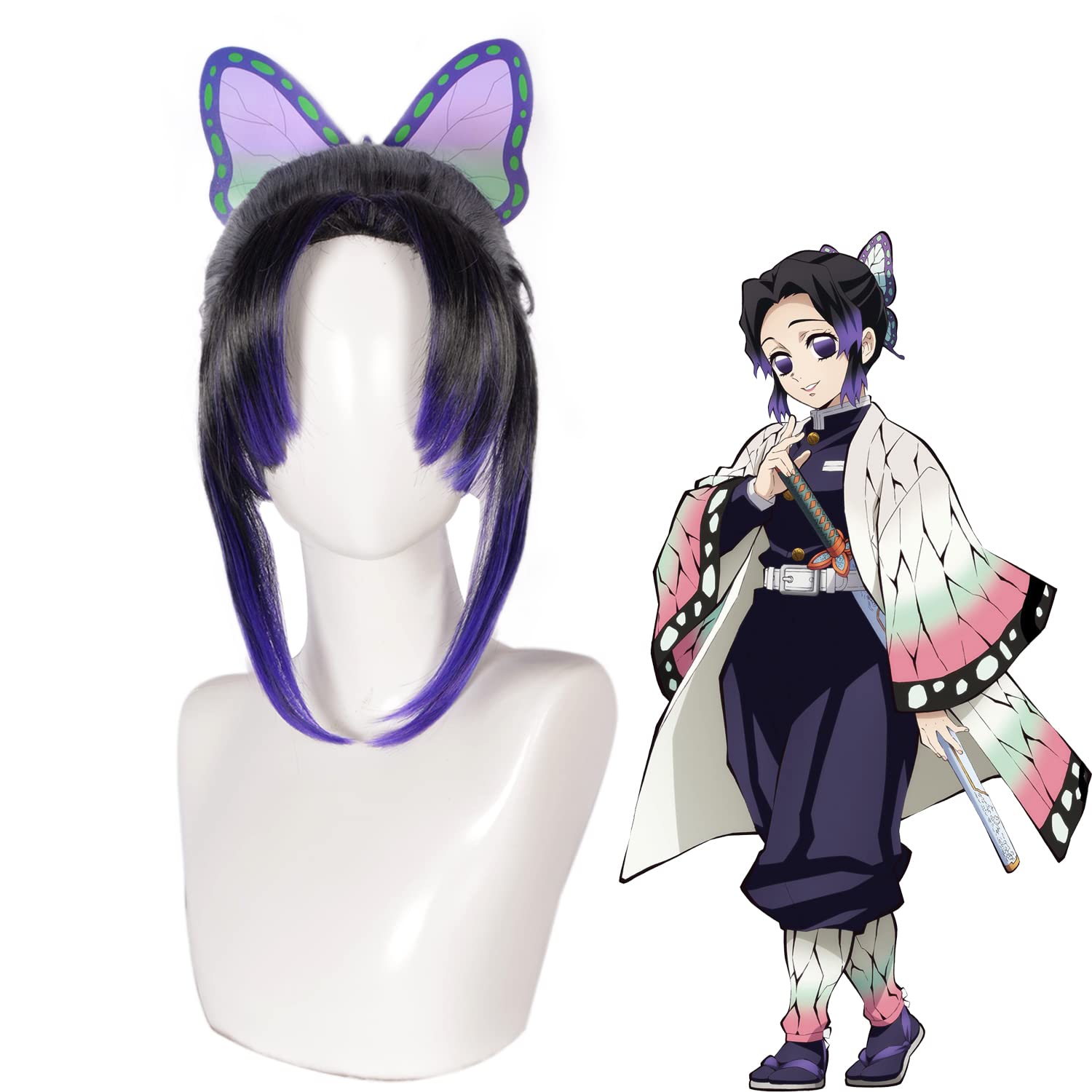 Mua Kochou Shinobu Cosplay Wig for Demon Slayer: Kimetsu no Yaiba Anime ...